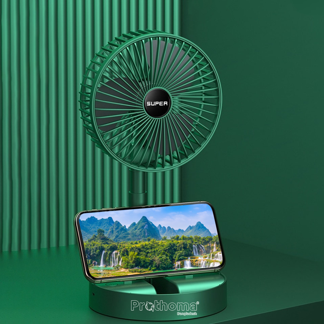 Super Rechargeable Foldable Telescopic Fan Low Noise Portable Folding ...